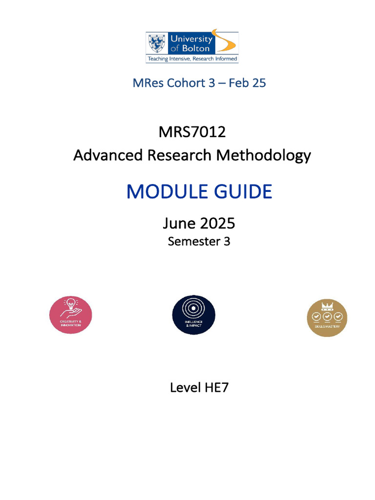 Module Guide CH3 MRS7012-24-UOB - Advanced Research Methodology | PDF | Qualitative Research ...