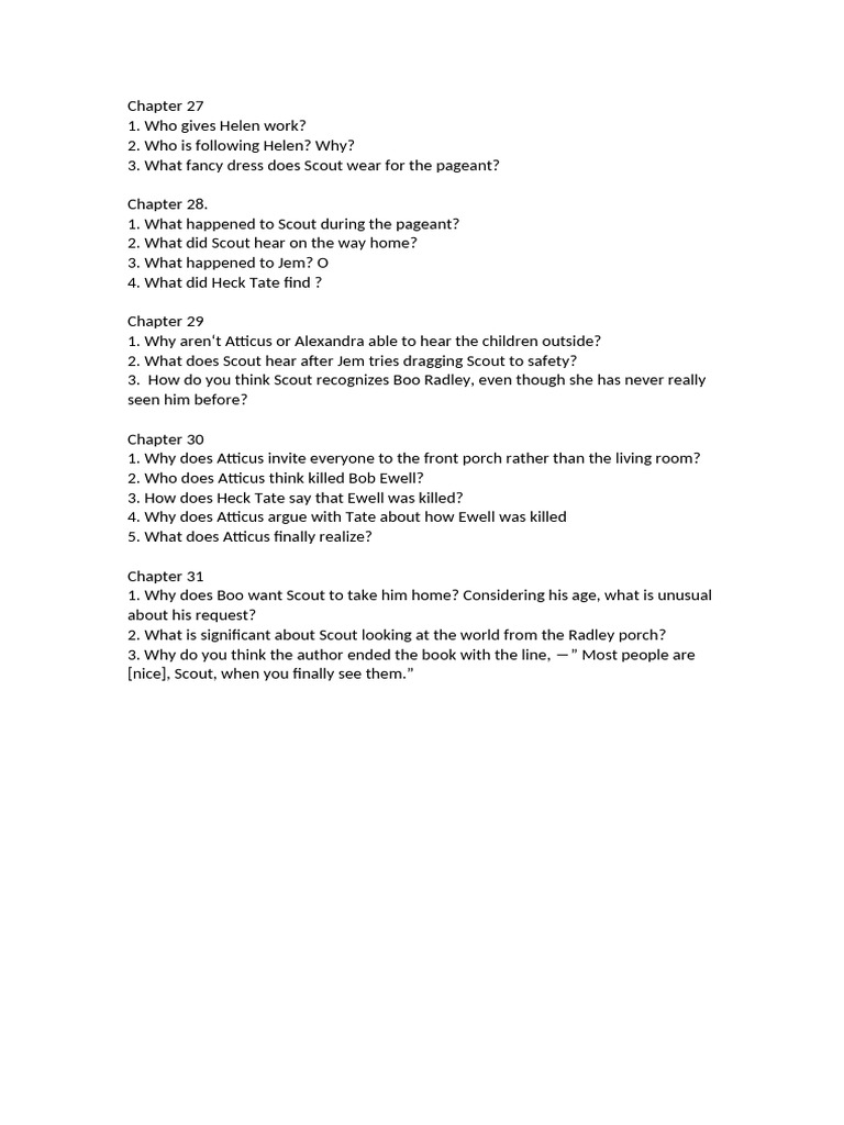 Insights from Chapters 29-31 of TKAM | PDF