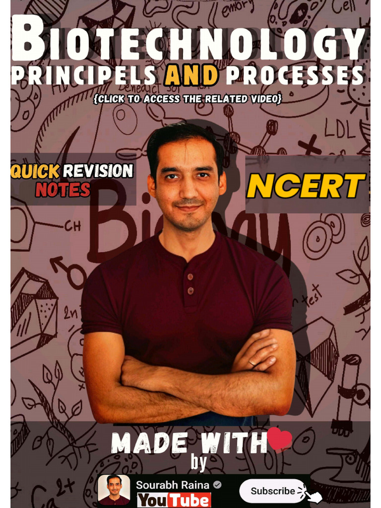 Biotechnology Principles and Processes Notes | PDF