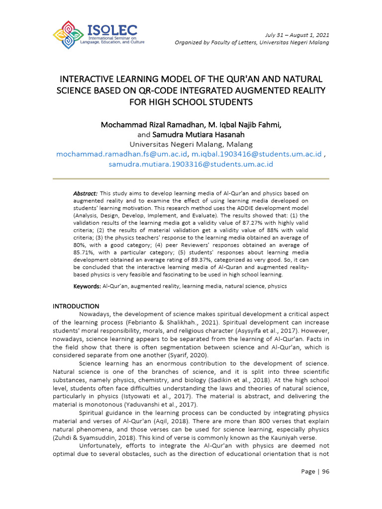 Interactive Learning Model of The Qur An and Natural Science 4rvg4yoctf ...