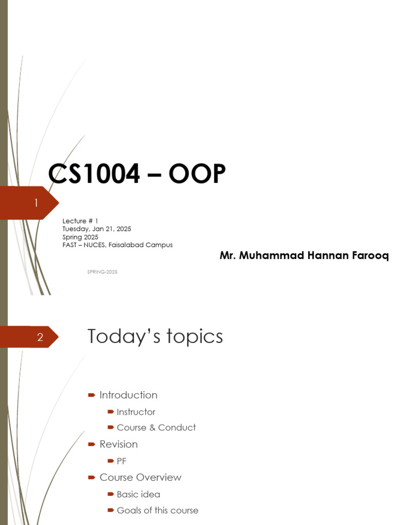 Week 1 Lec 01 PF Revision | PDF | Object Oriented Programming | Pointer (Computer Programming)