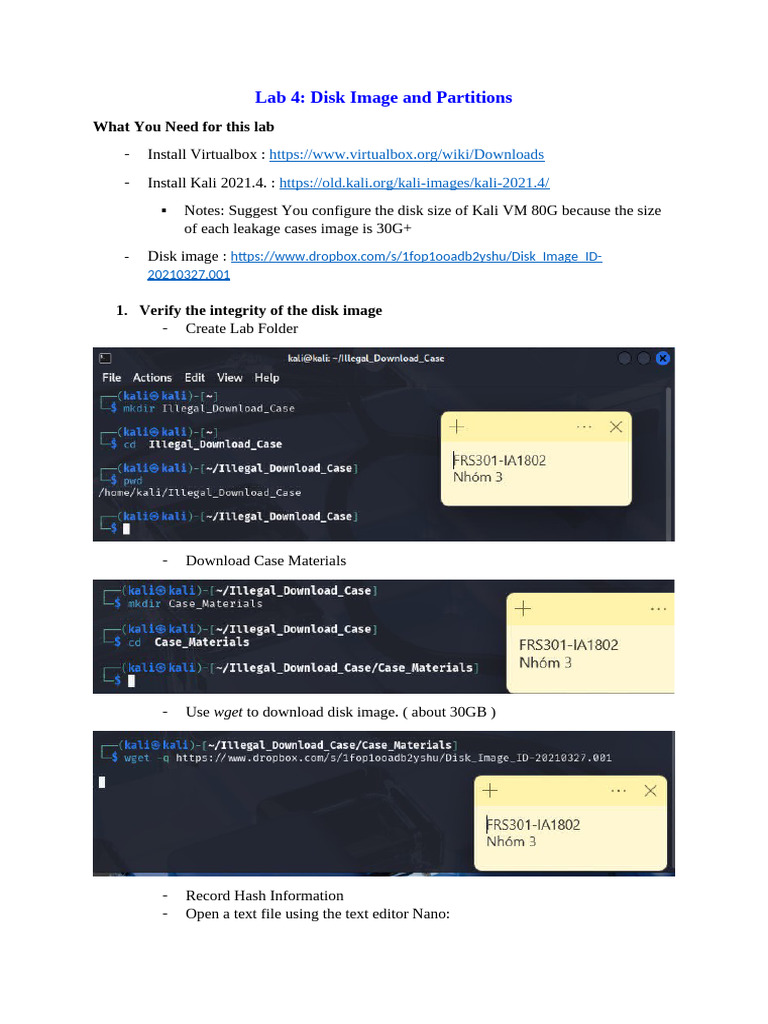 Lab 4-Disk Image and Partitions | PDF | Computer File | File System