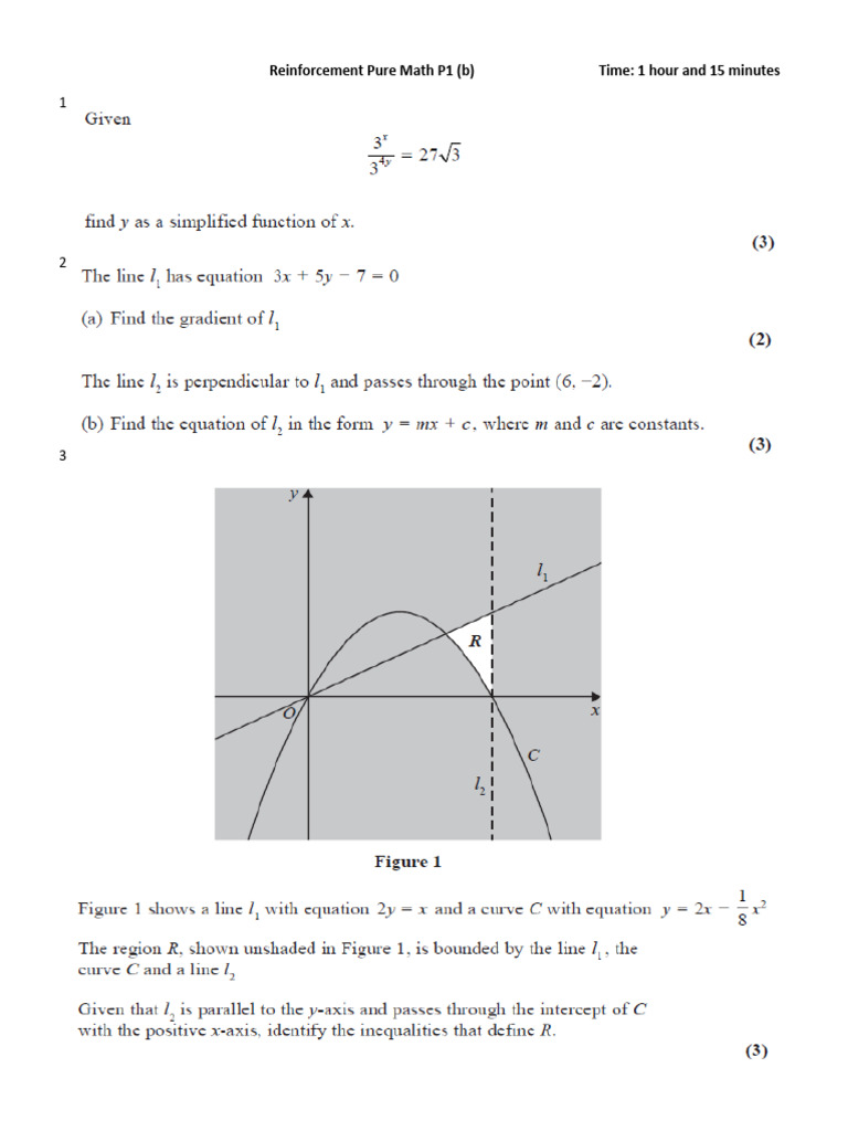 Reinforcement Pure Math P1 B | PDF