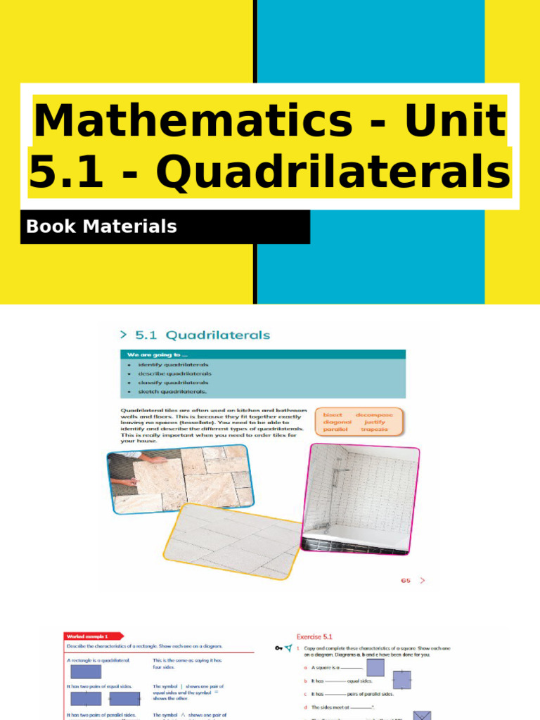 Mathematics - Unit 5.1 - Quadrilaterals - Book Materials | PDF