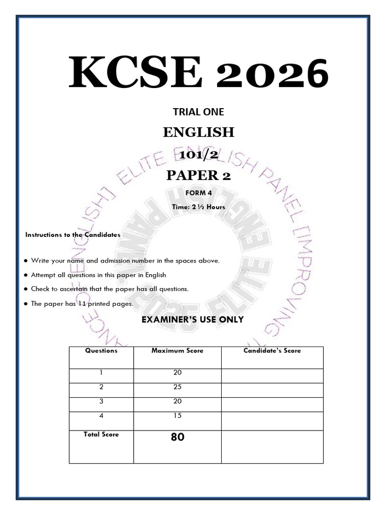 Kcse 2026- English-paper-2 Revisionseries[2025 Production-Version 1] | PDF | Rumi | Learning