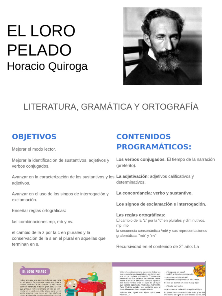 El Loro Pelado Horacio Quiroga | PDF | Adjetivo | Verbo