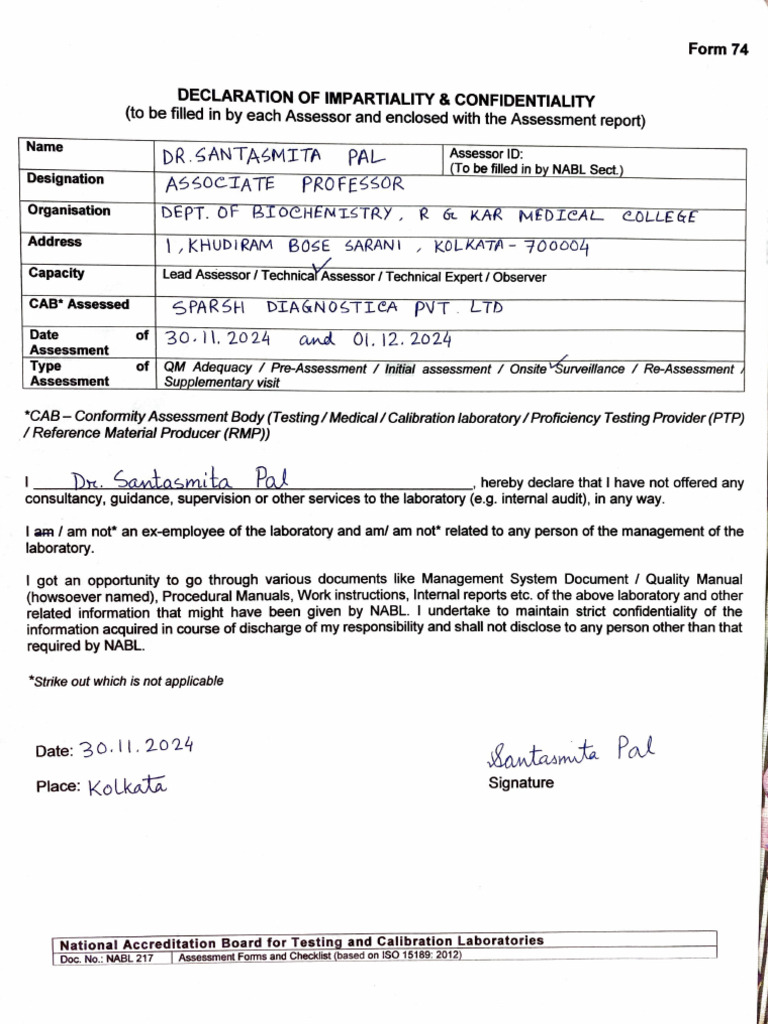 Form 74 Sparsh | PDF