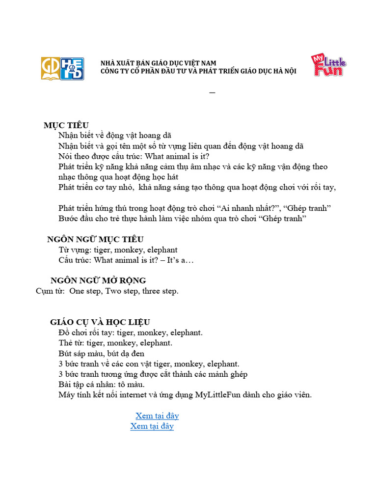 Tháng 2 - Wild Animals | PDF