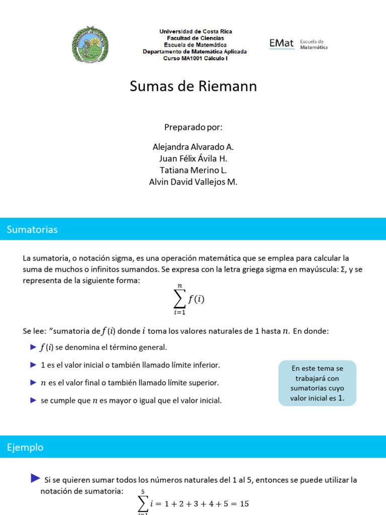 Sumas de Riemann MV | PDF | Suma | Álgebra abstracta