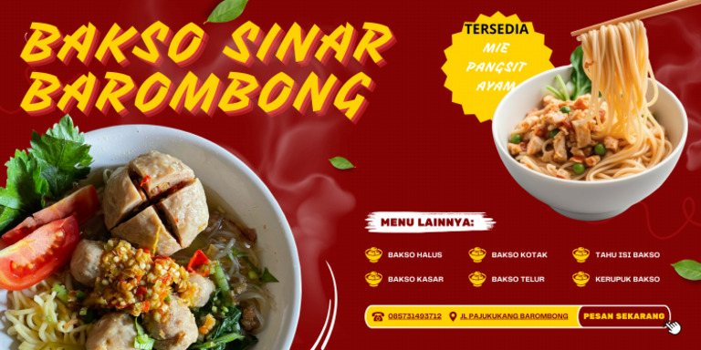 Banner Bakso UMKM Merah dan Kuning Modern | PDF