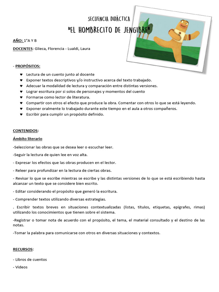 Secuencia Hombrecito de Jengibre - 2025 | PDF