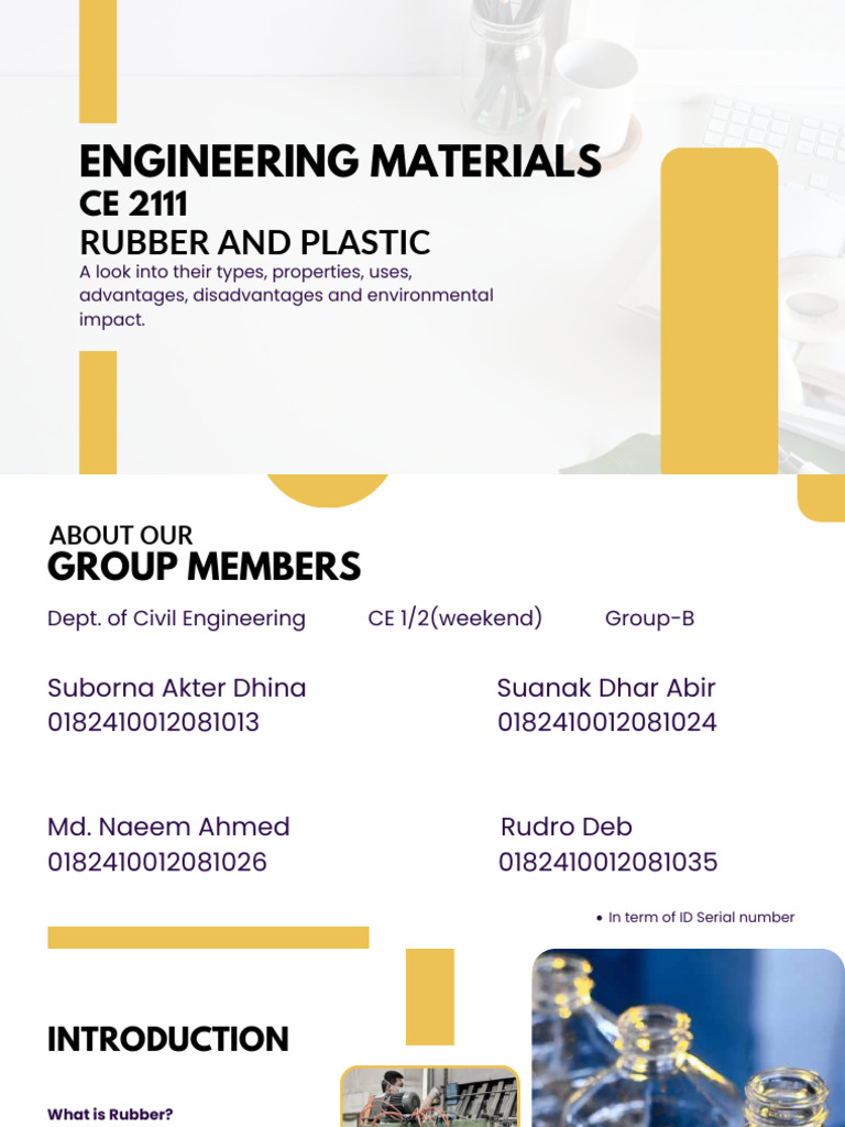 Rubber and Plastic Engineering Materials | PDF | Natural Rubber | Plastic