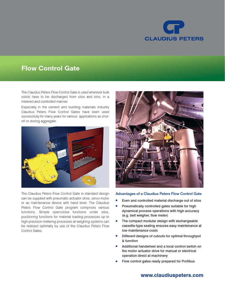 Claudius Peters Flow Control Gates Overview | PDF | Mechanical ...