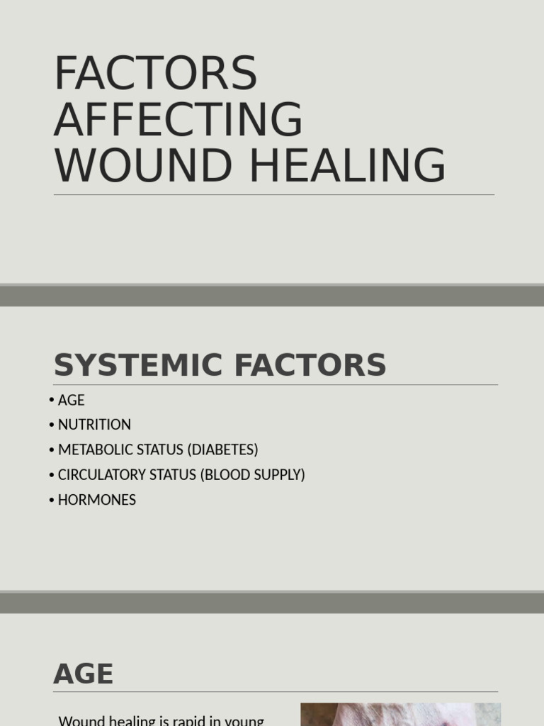Factors Affecting Wound Healing | PDF