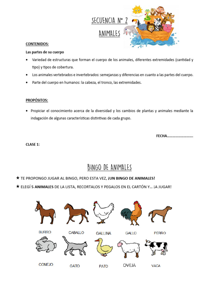 Partes del Cuerpo en Animales | PDF | Vertebrados | Esqueleto