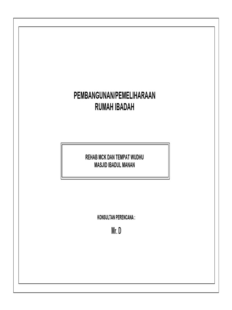 Rehab MCK Dan Tempat Wudhu Masjid Ibadul Manan | PDF