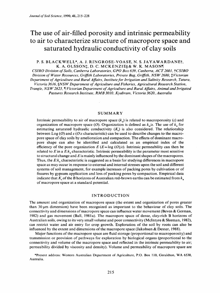 Journal of Soil Science - June 1990 - BLACKWELL - The Use of Air Filled ...
