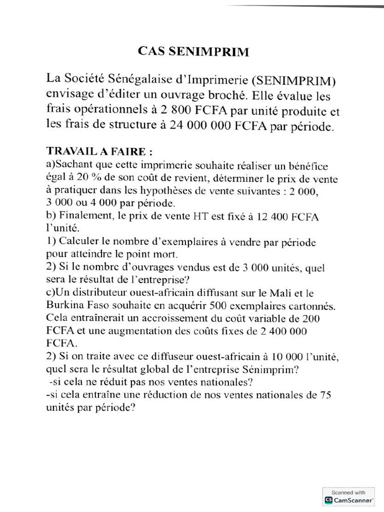 Compta Ana (Coût Variable) | PDF