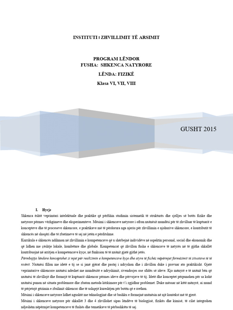 Programi Fizike Klasa 678 | PDF