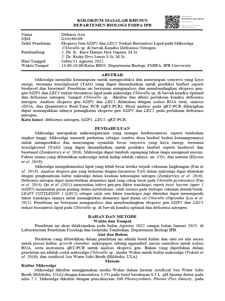 Ditharia Ayu G34190109 Naskah Kolokium-Signed | PDF