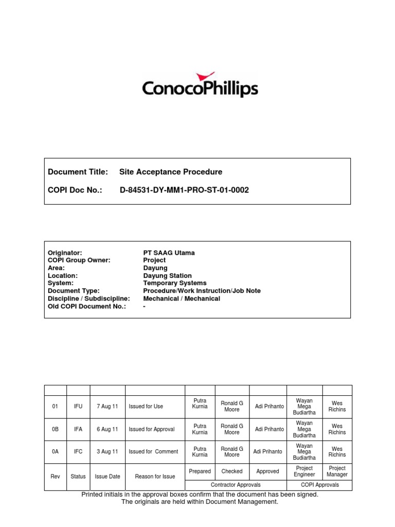 Site Acceptance Test Procedure Last Rev1 | Valve | Gas Compressor