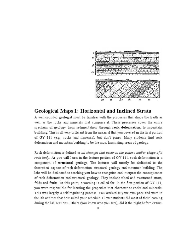 Geological Maps 1: Horizontal and Inclined Strata | PDF | Sedimentary ...