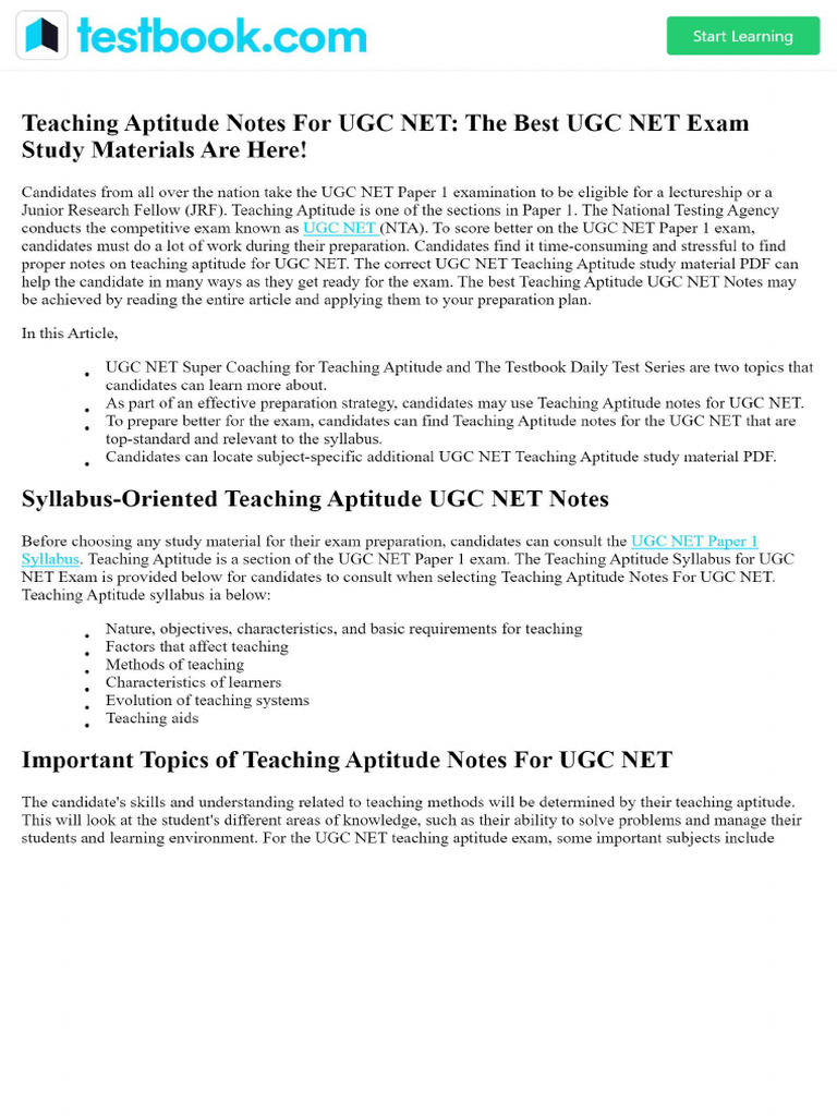 Teaching Aptitude Notes For UGC NET - The Best UGC NET Exam Study ...