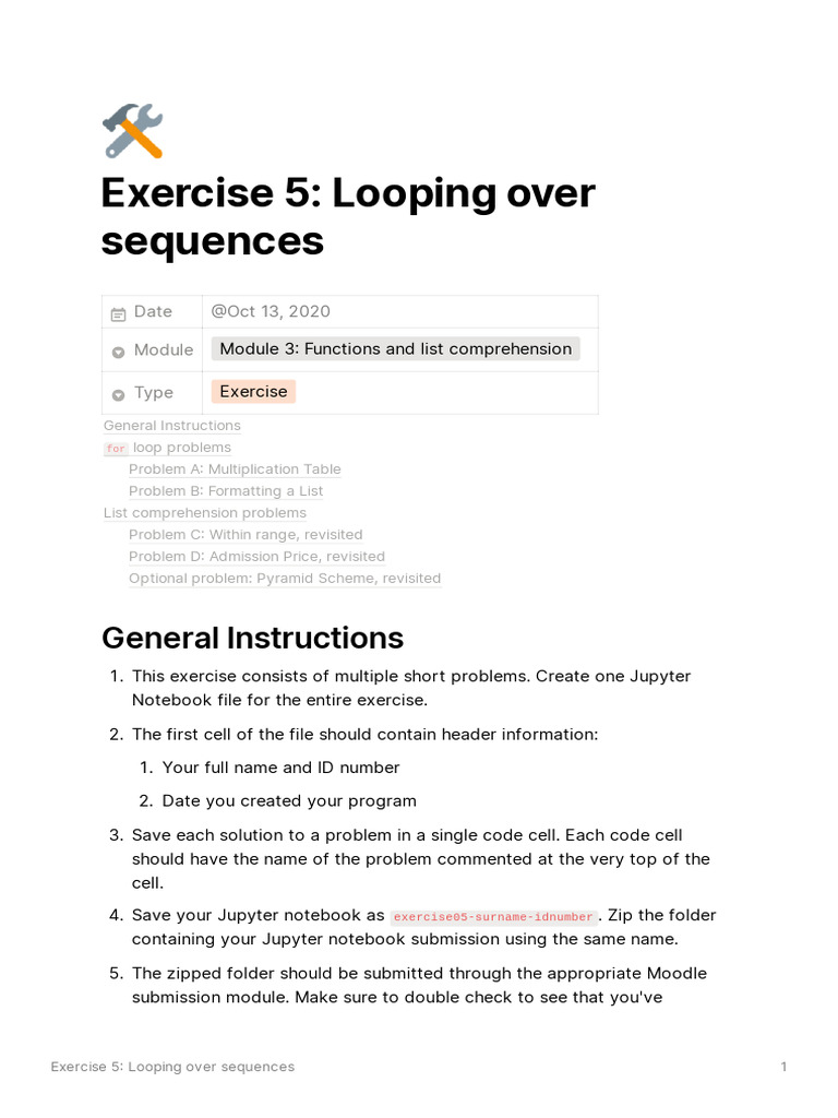 Exercise 5 Looping Over Sequences | PDF | Function (Mathematics) | Zip ...