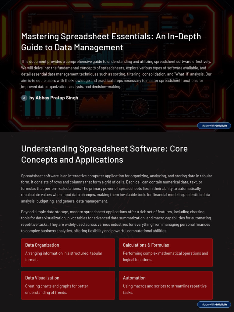 Mastering Spreadsheet Essentials An in Depth Guide To Data Management | PDF | Spreadsheet ...