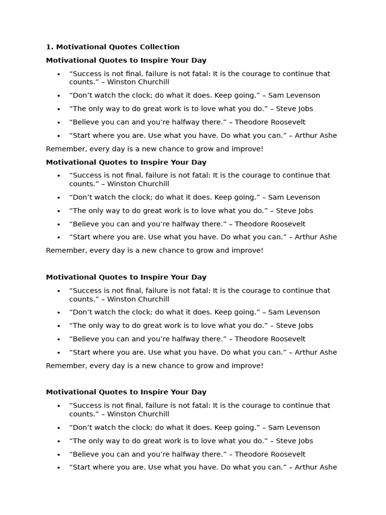 Inspiring Motivational Quotes Collection | PDF