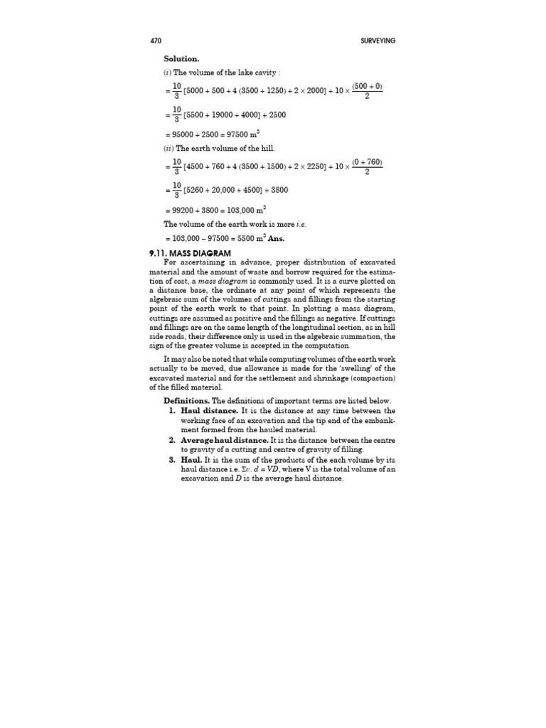 Survey 3 Mass Haul Diagram | PDF | Volume | Metre
