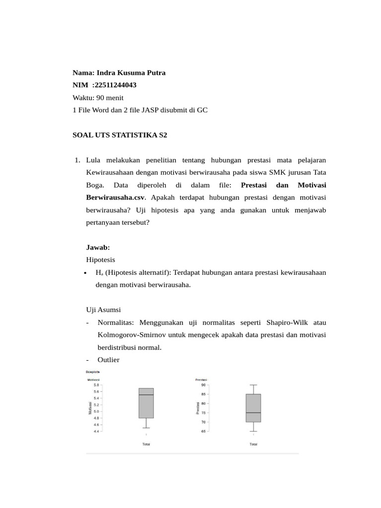 2024-Soal UTS Statistika | PDF