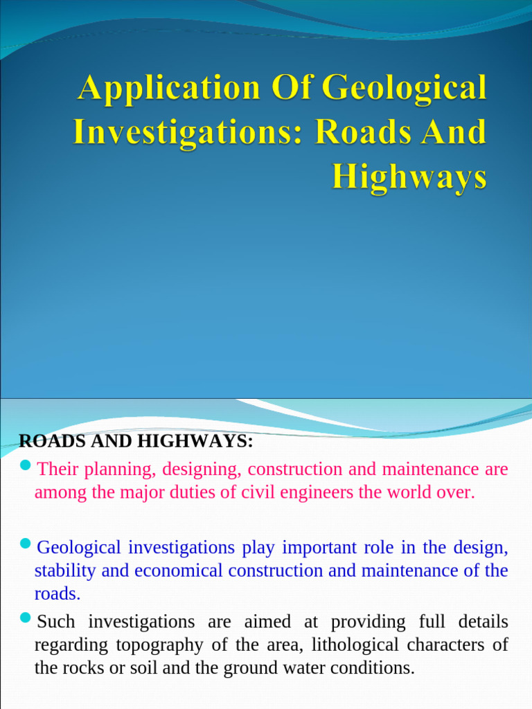Geological Investigations - Roads and Highways | PDF | Fault (Geology ...
