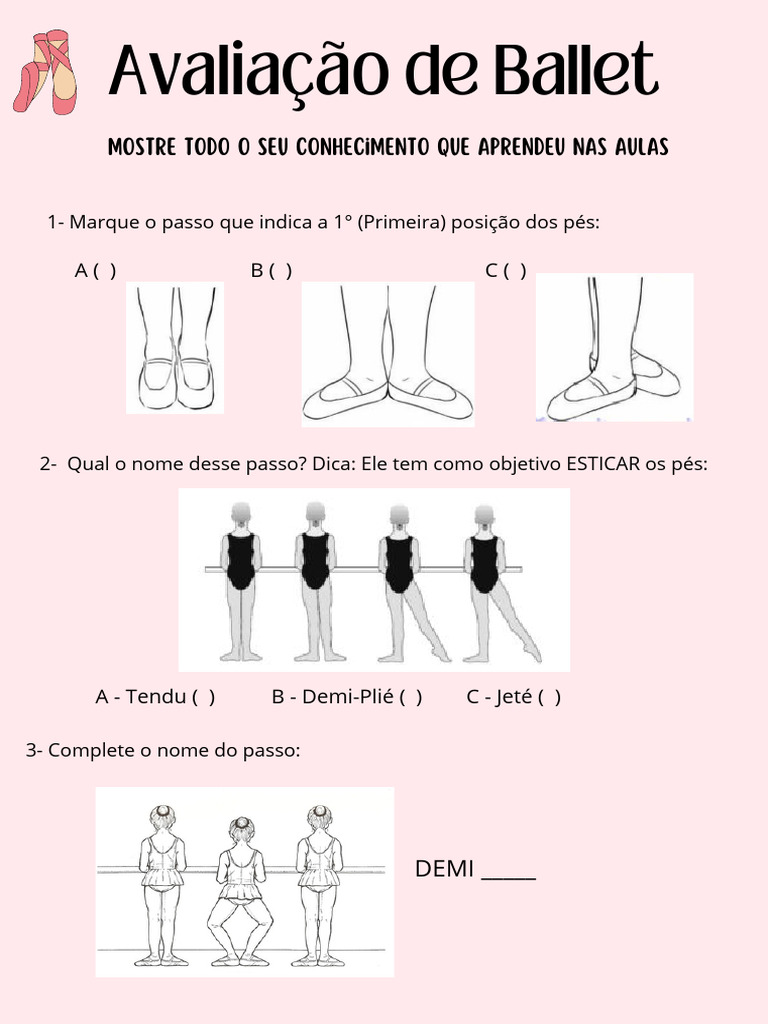 Nomes de Passos de Ballet Infantil | PDF