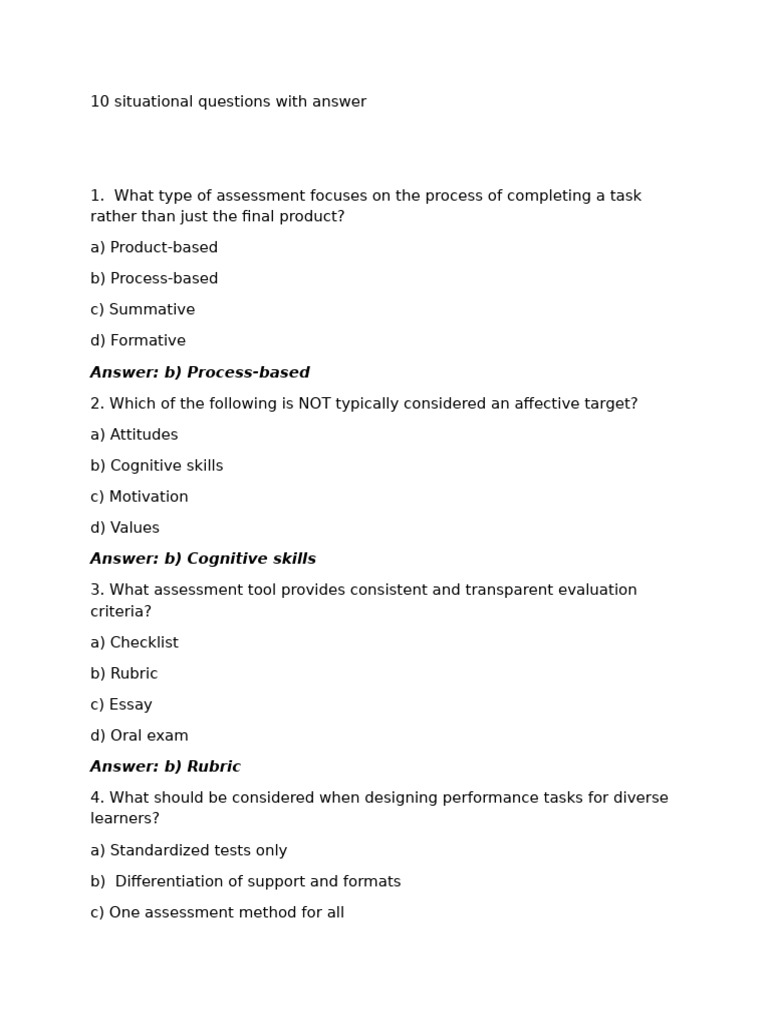 10 Key Situational Assessment Questions | PDF