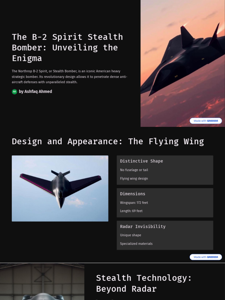 The B 2 Spirit Stealth Bomber Unveiling The Enigma | PDF | Aviation ...