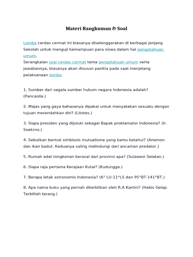 Materi Rangkuman | PDF