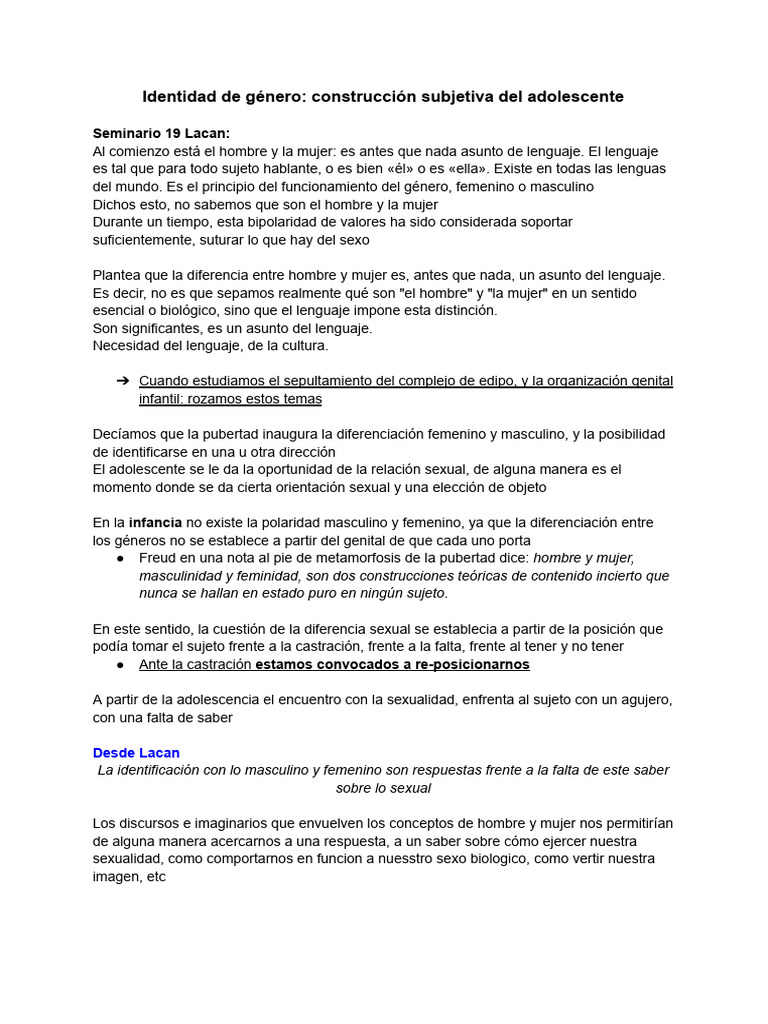 Clase Identidad de Genero | PDF | Estudios de género | Género