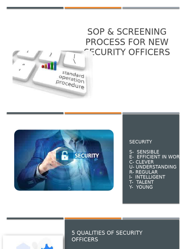 Security Officer SOP and Screening Guide | PDF | Regulatory Compliance