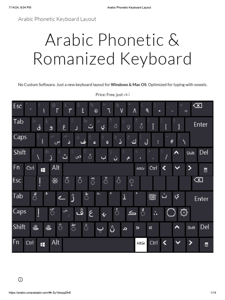 Arabic Phonetic Keyboard Layout | PDF | Computer Keyboard | Text