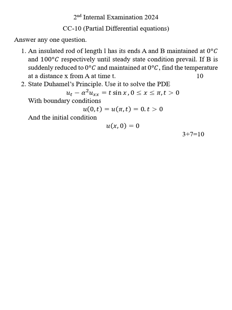 2nd Internal Examination 2024 | PDF