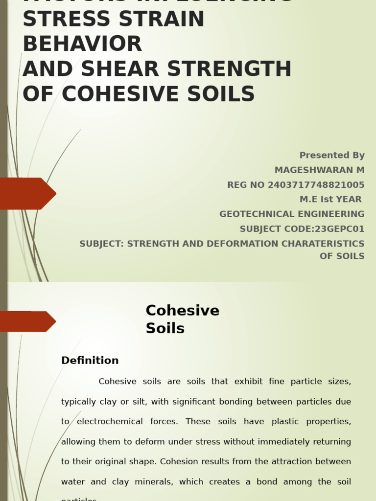 Factors Influencing Stress Strain Behavior and Shear Strength | PDF | Deformation (Engineering ...