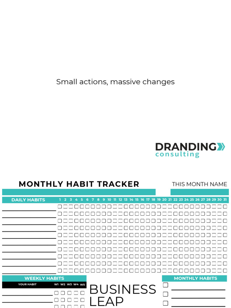 Monthly Habit Tracker Checklist Revised 2 | PDF