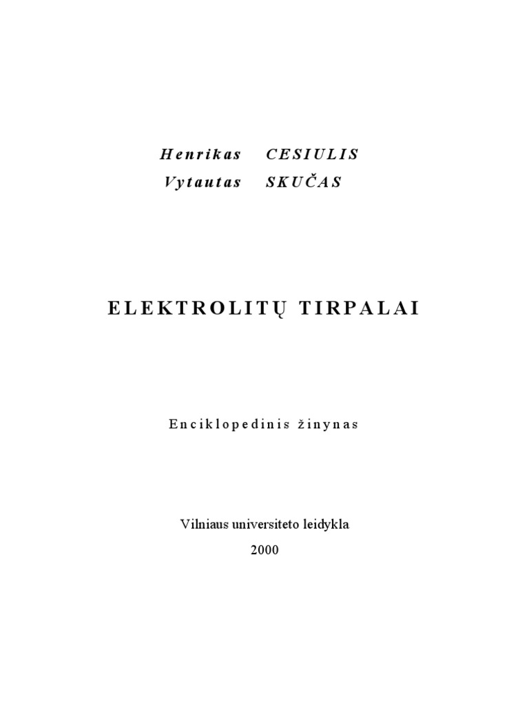 Elektrolitu Tirpalai | PDF