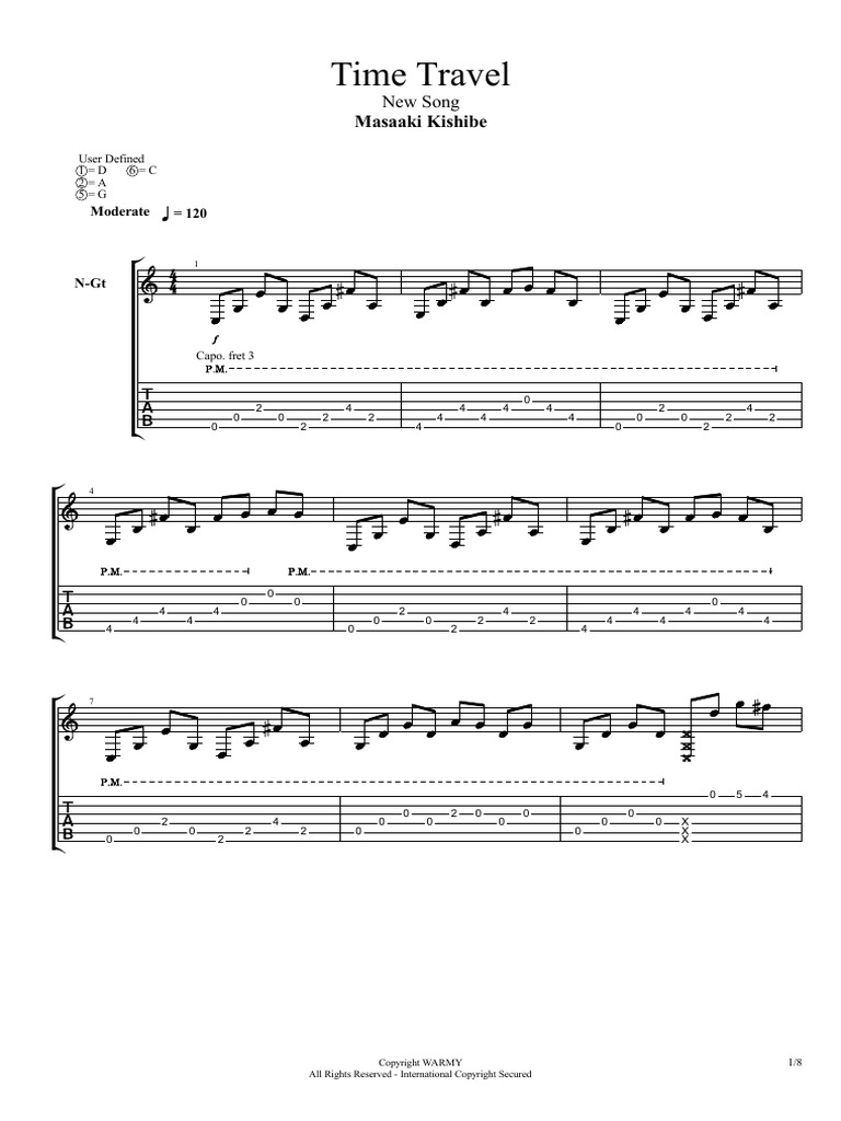 Time Travel Song by Masaaki Kishibe | PDF | Guitar Family Instruments