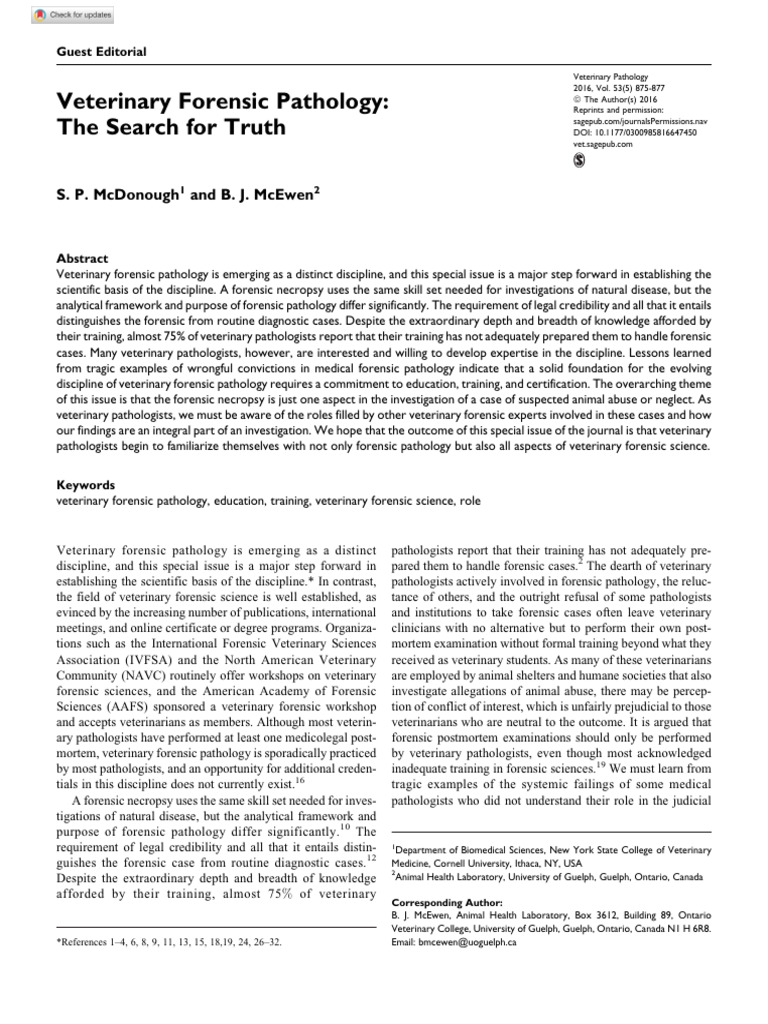 Veterinary Forensic Pathology - The Search For True | PDF | Pathology ...