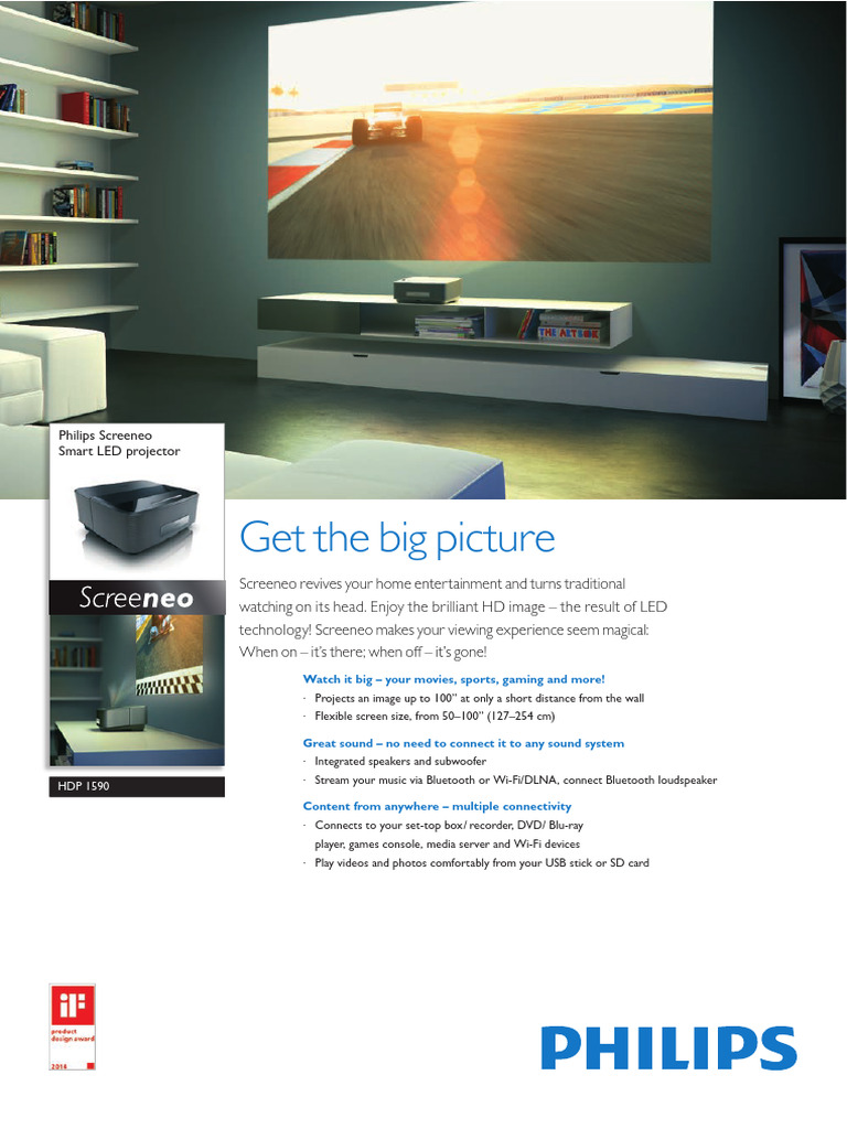Phillips Screeneo HDP 1590 - Projector - Spec - 8855 | PDF | Digital ...