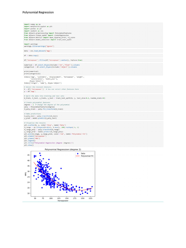 PGM 7b - Polynomial Regression | PDF
