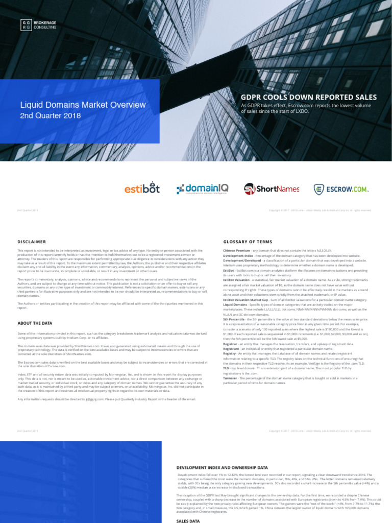 Quarterly Report 2018 Q2 Final | PDF | Domain Name | Valuation (Finance)