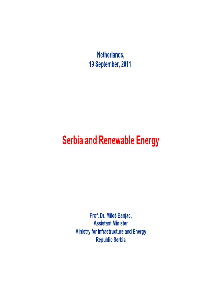 01 Banjac - Serbia and Renewable Energy | PDF | Power Station ...
